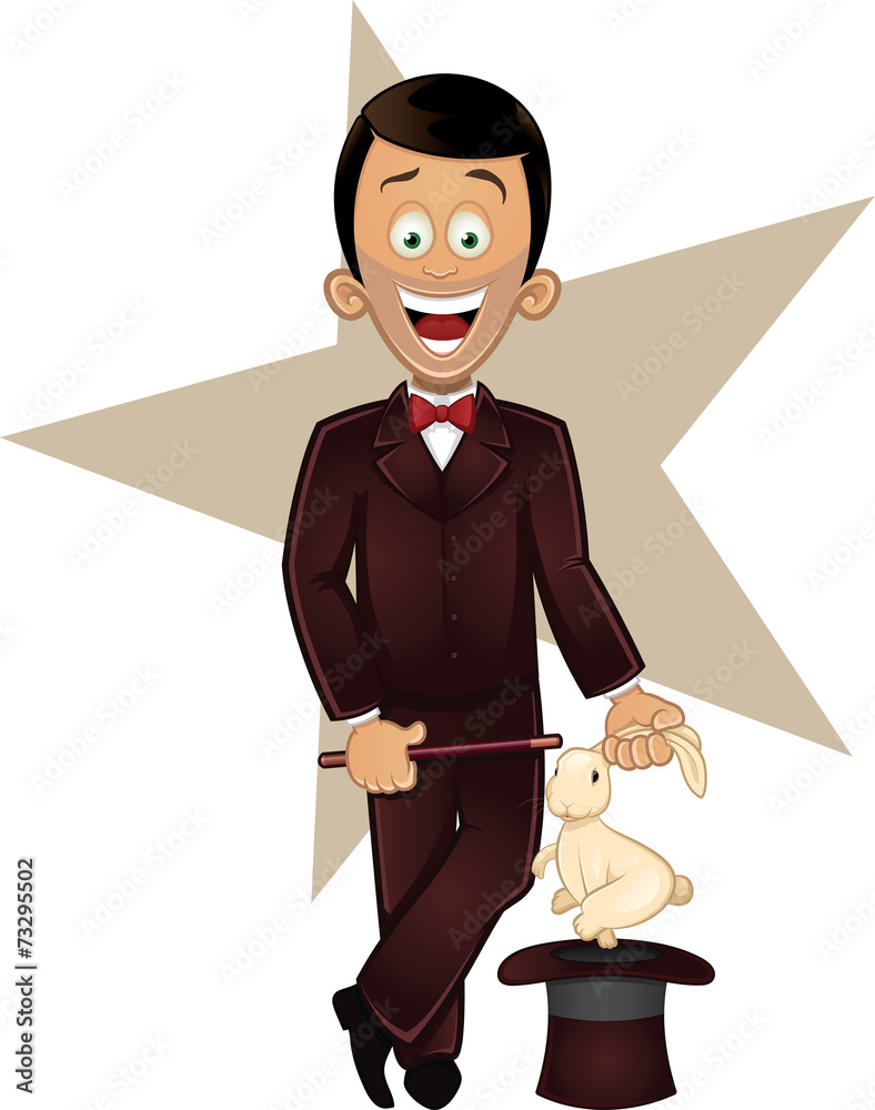 Cartoon vector illustration of magician character Stock Vector | Adobe ...