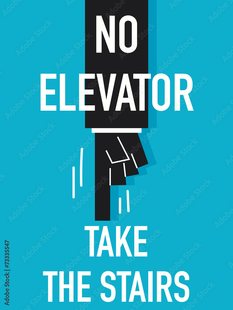 Word NO ELEVATOR Stock Vector | Adobe Stock
