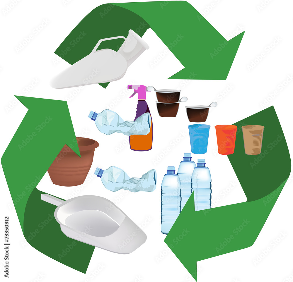 logo raccolta plastica Stock Vector | Adobe Stock