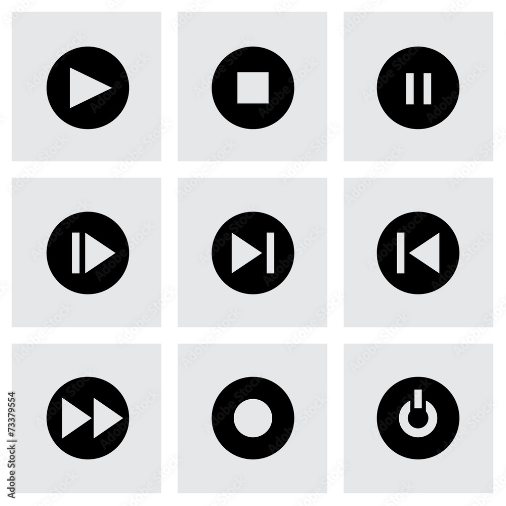 Vector media buttons icon set Stock Vector | Adobe Stock
