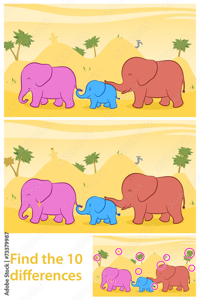 Find the ten differences between two illustrations Stock Vector | Adobe ...