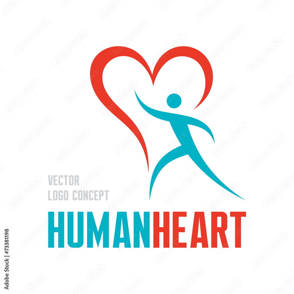 Human heart - vector logo illustration. Human character logo. Stock ...