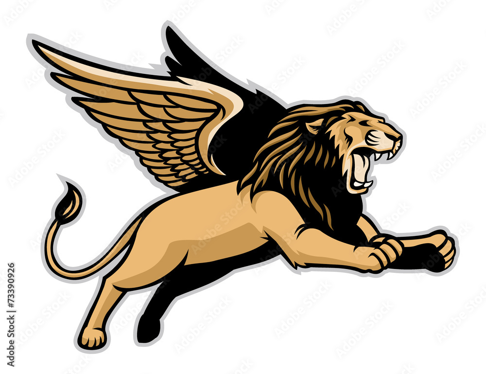 flying winged lion Stock Vector | Adobe Stock