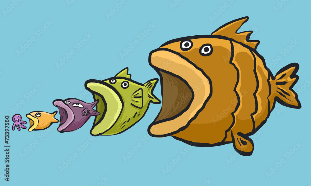 circle of fish life cartoon Stock Vector | Adobe Stock