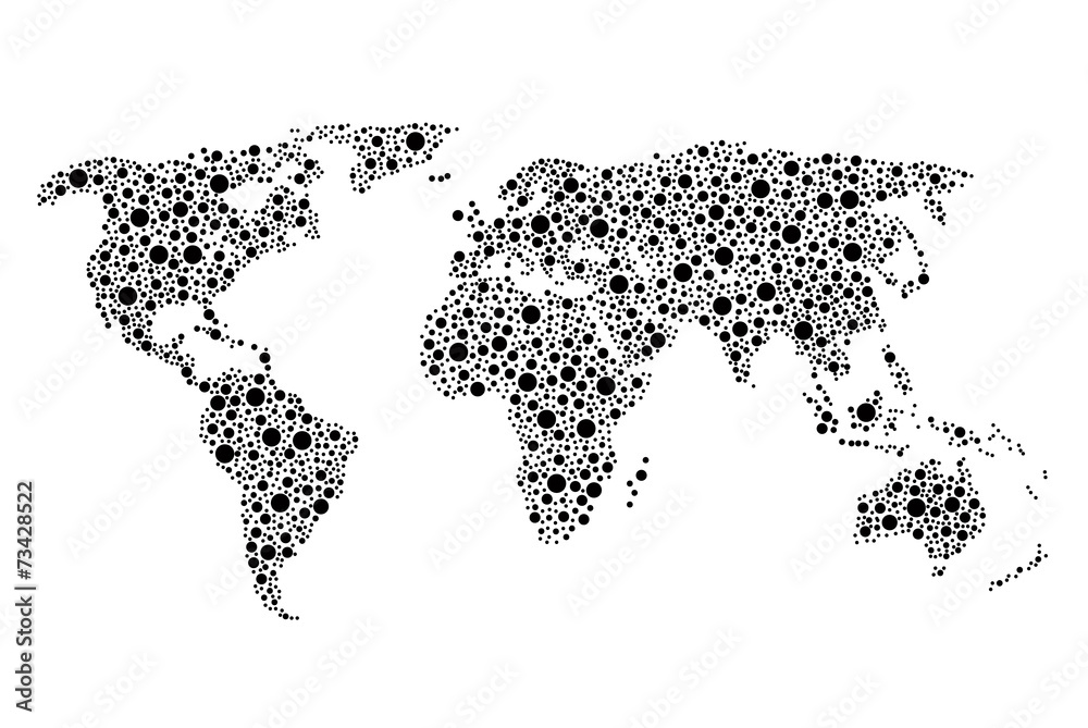 Vetor de World map of dots. do Stock | Adobe Stock