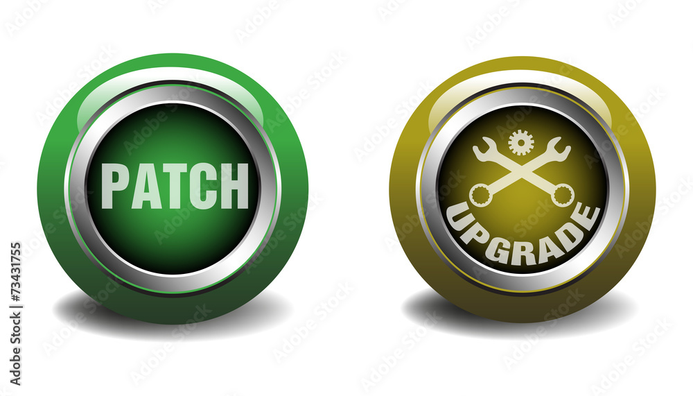 Patch and upgrade buttons Stock Vector | Adobe Stock