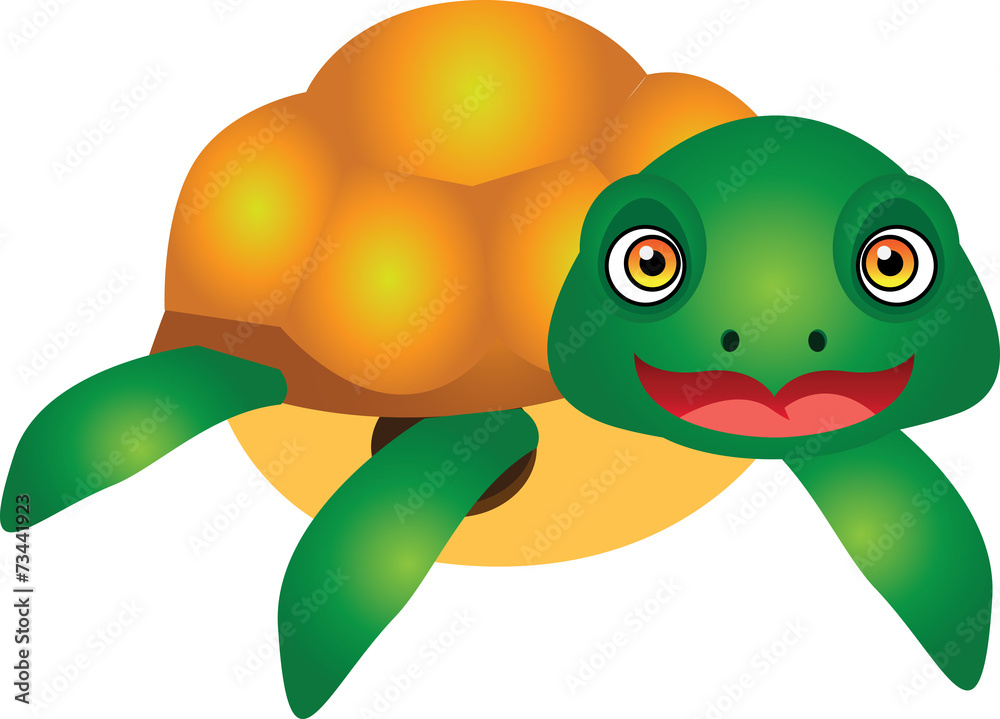 Turtle Cartoon Vector Illustration Stock Vector | Adobe Stock