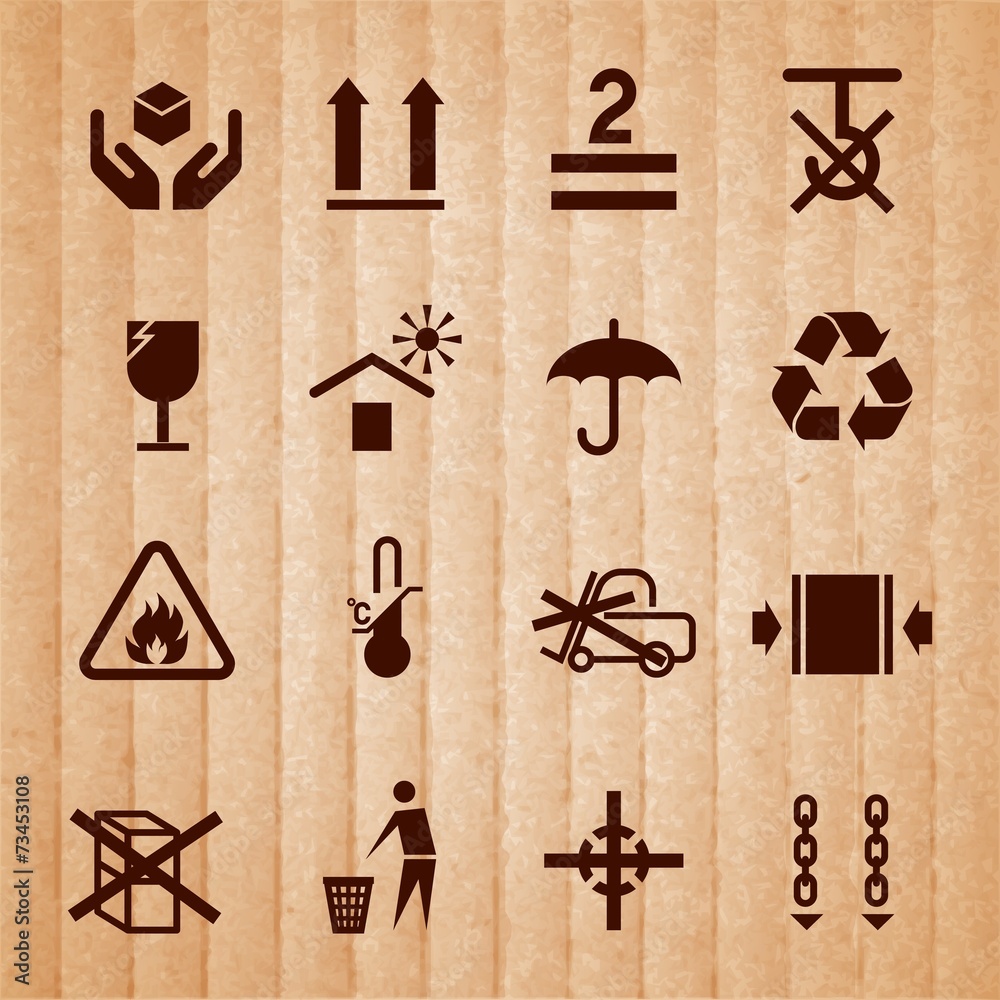 Handling and packing symbols Stock Vector | Adobe Stock