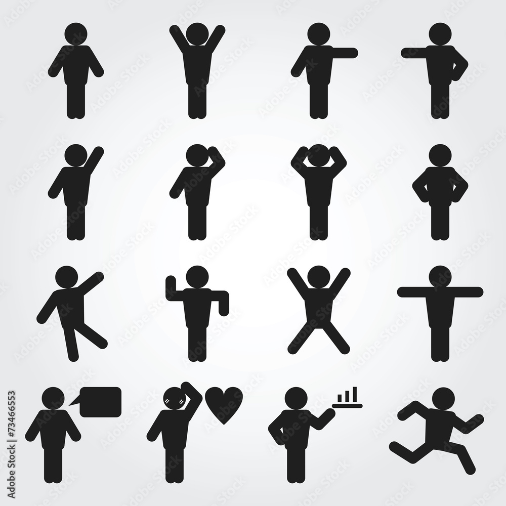 Stick positions set Stock Vector | Adobe Stock