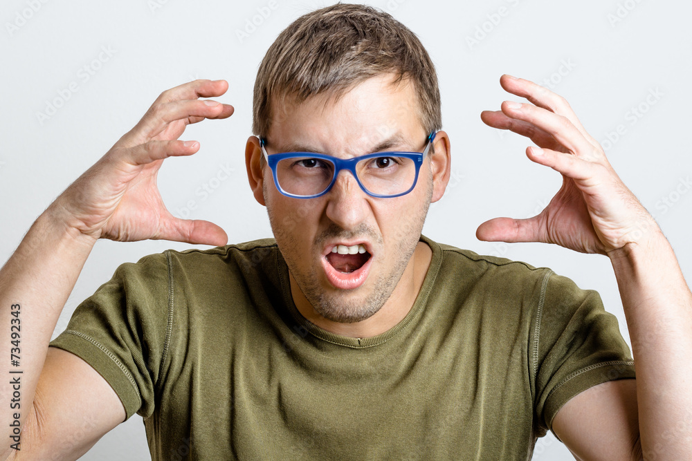 Angry White Man Stock-Foto | Adobe Stock