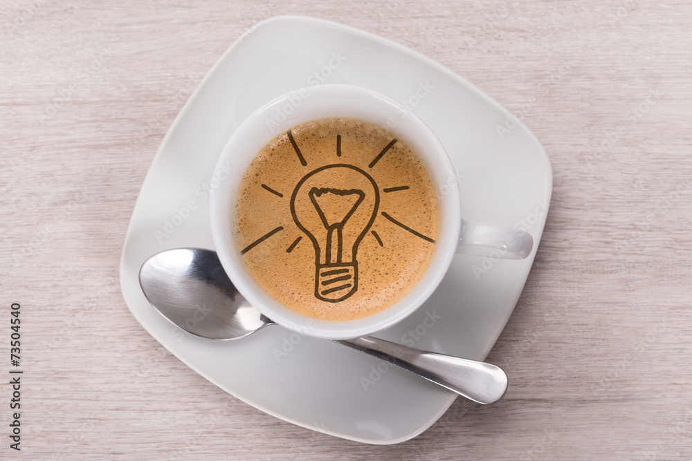 Coffee With Light Bulb Stock-Foto | Adobe Stock