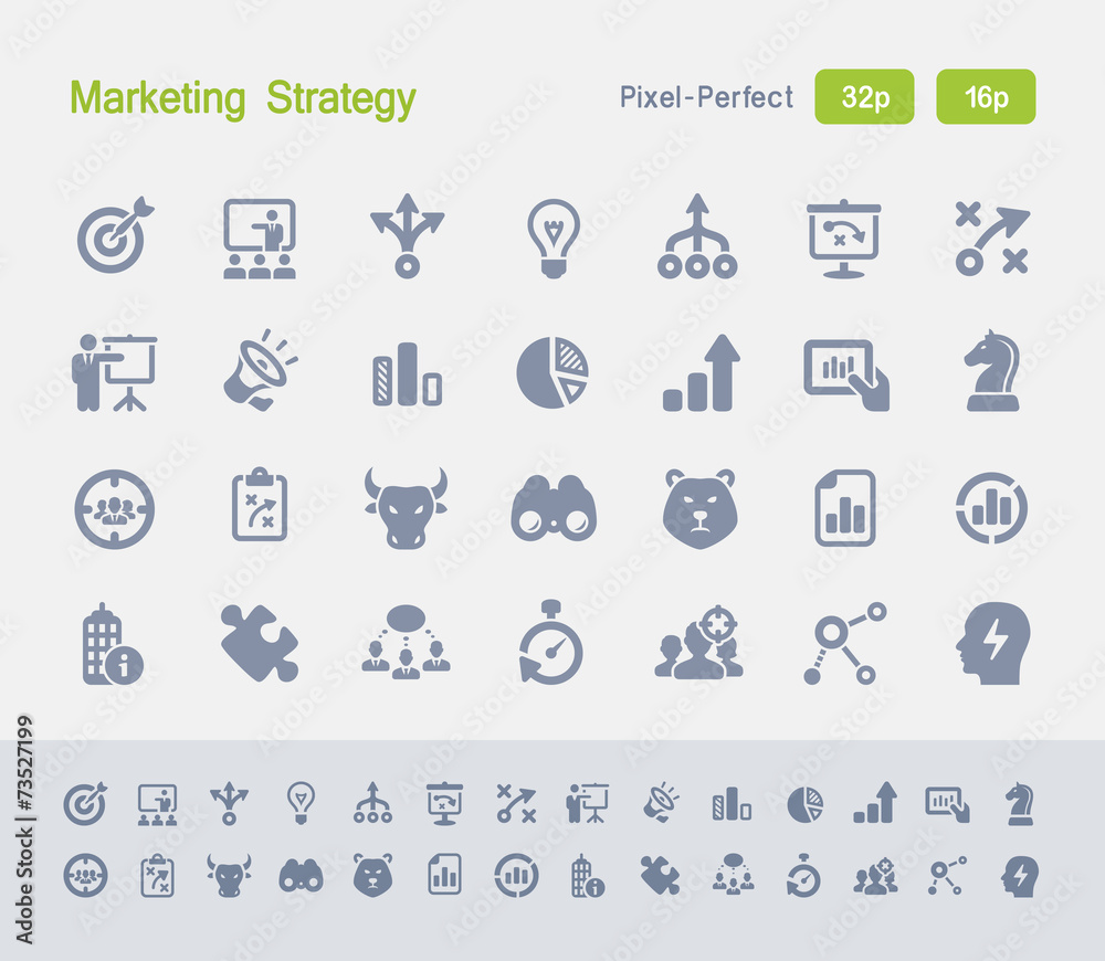 Marketing Strategy | Granite Icons Stock Vector | Adobe Stock