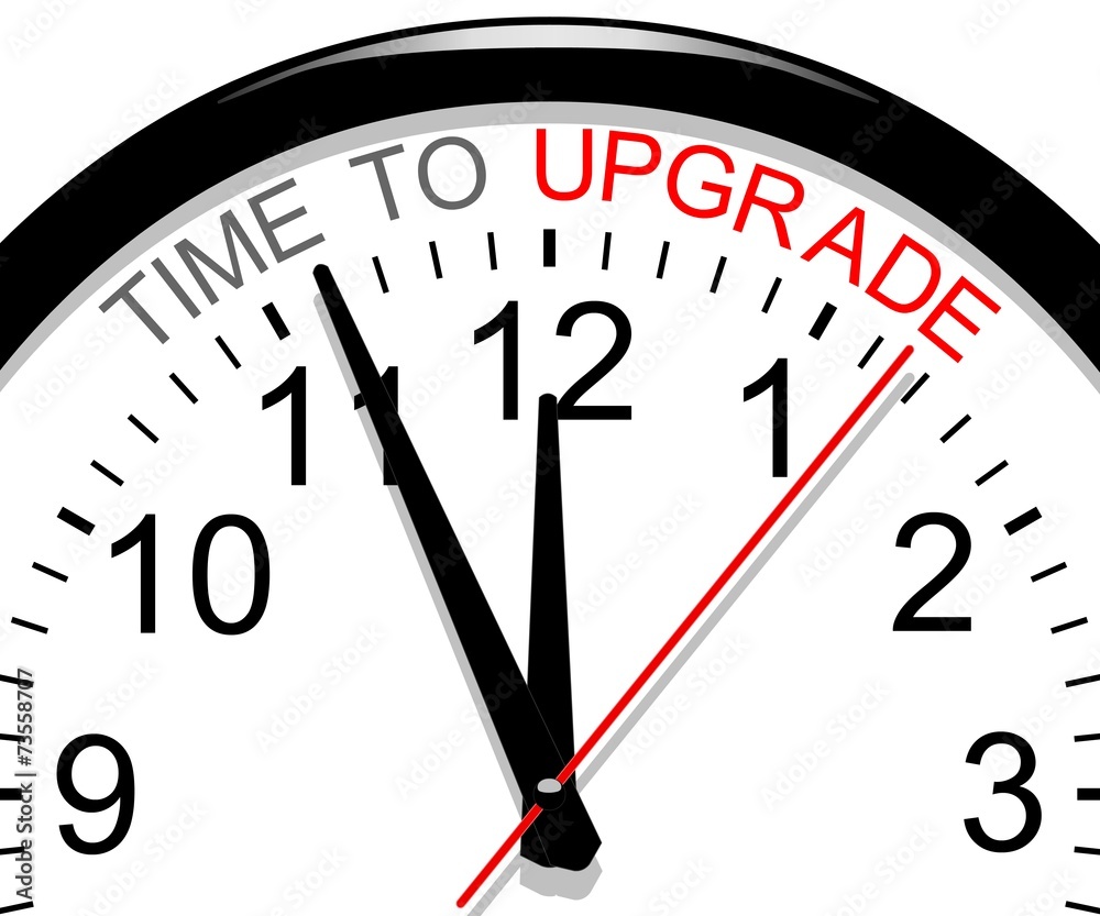 Concept clock. Time to upgrade Stock Vector | Adobe Stock