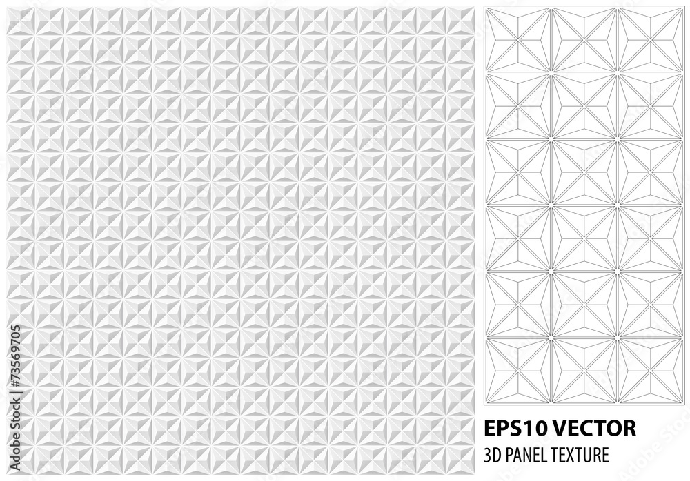 Abstract white geometric 3d panel. Vector seamless texture Stock Vector ...