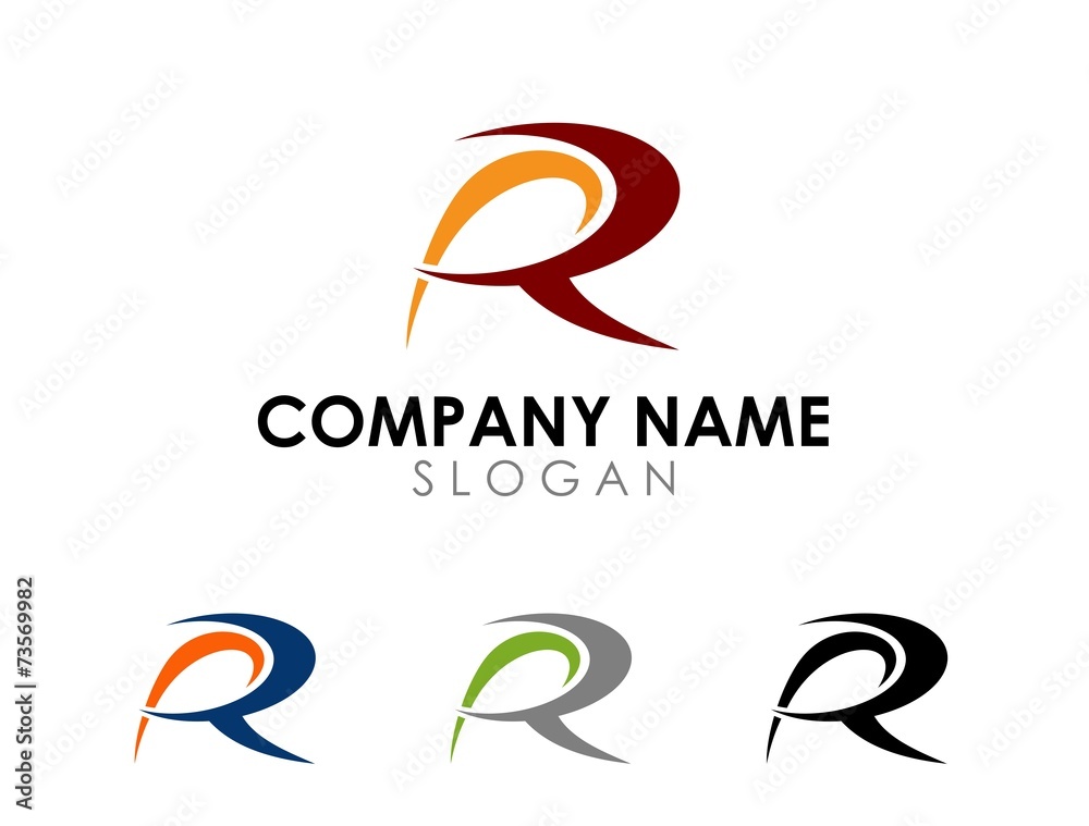 Curve letter R logo template Stock Vector | Adobe Stock