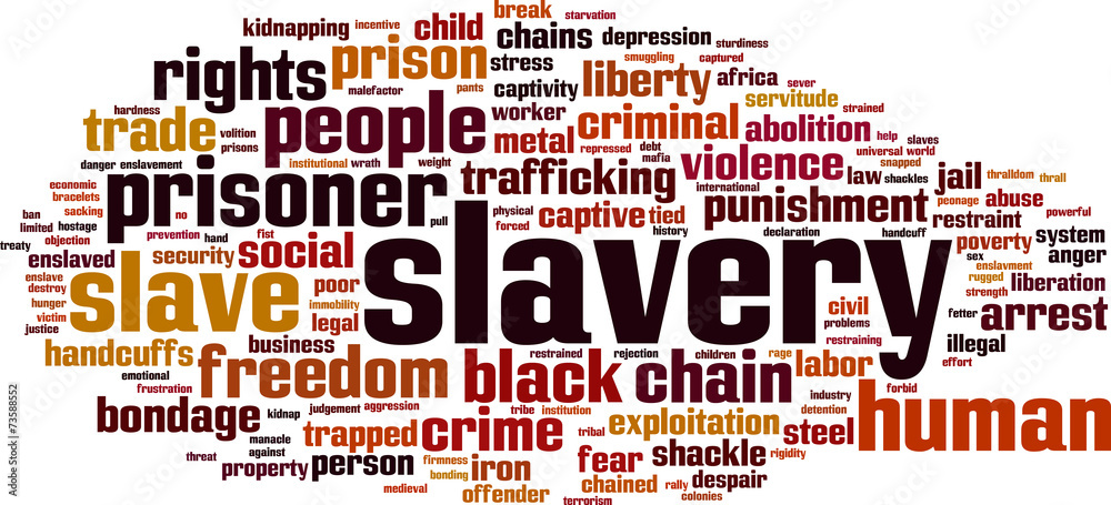 Slavery word cloud concept. Vector illustration Stock Vector | Adobe Stock