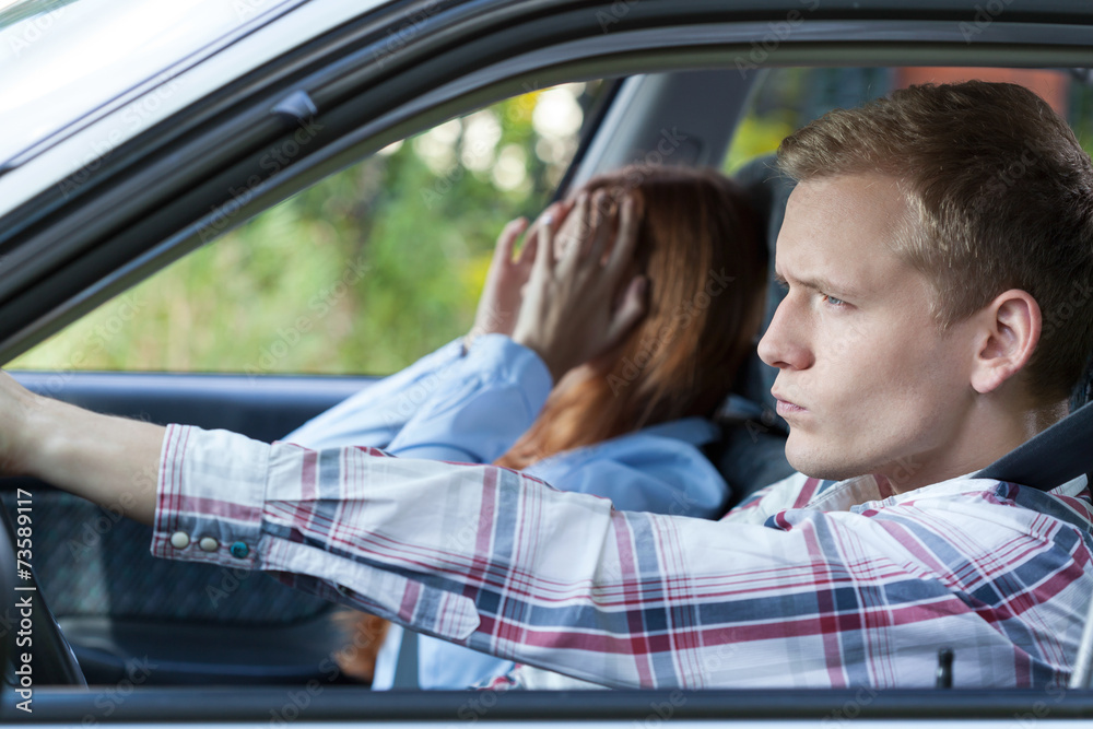 Couple arguing in a car Stock 写真 | Adobe Stock