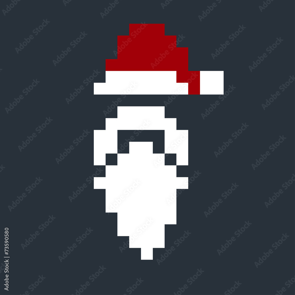 Pixel art Santa Stock Vector | Adobe Stock