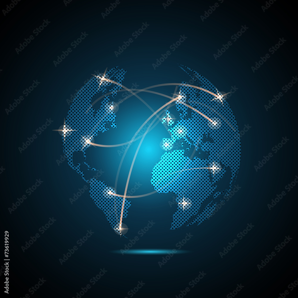 World Map Illustration Stock Vector | Adobe Stock