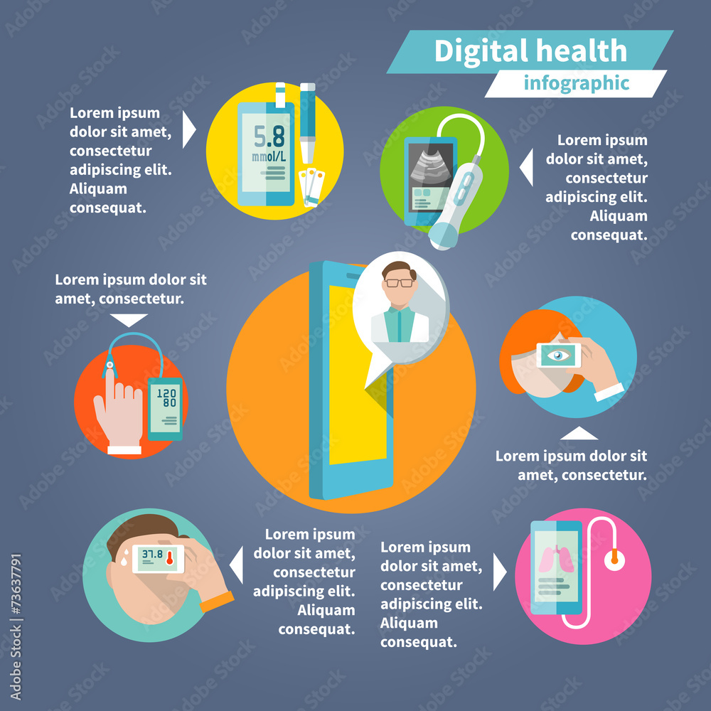 Digital health infographics Stock Illustration | Adobe Stock