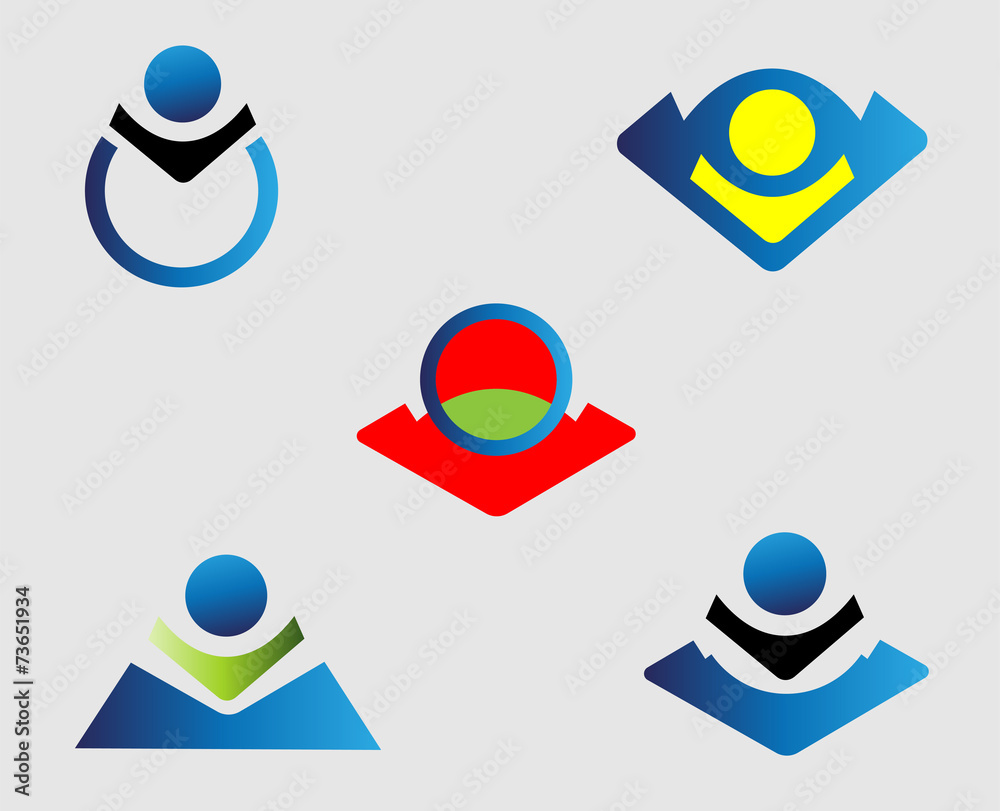 People icon logo element set Stock Vector | Adobe Stock