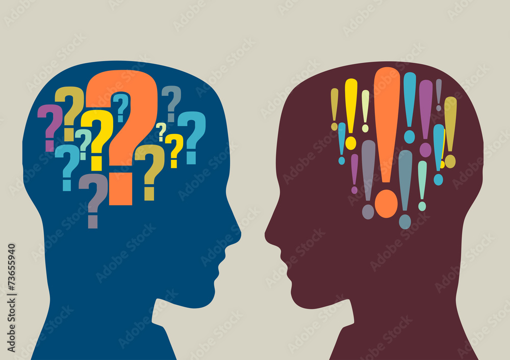 Vector illustration Concept of doubt and certainty Stock Vector | Adobe ...