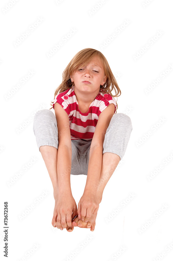 Mad girl sitting on floor. Stock Photo | Adobe Stock