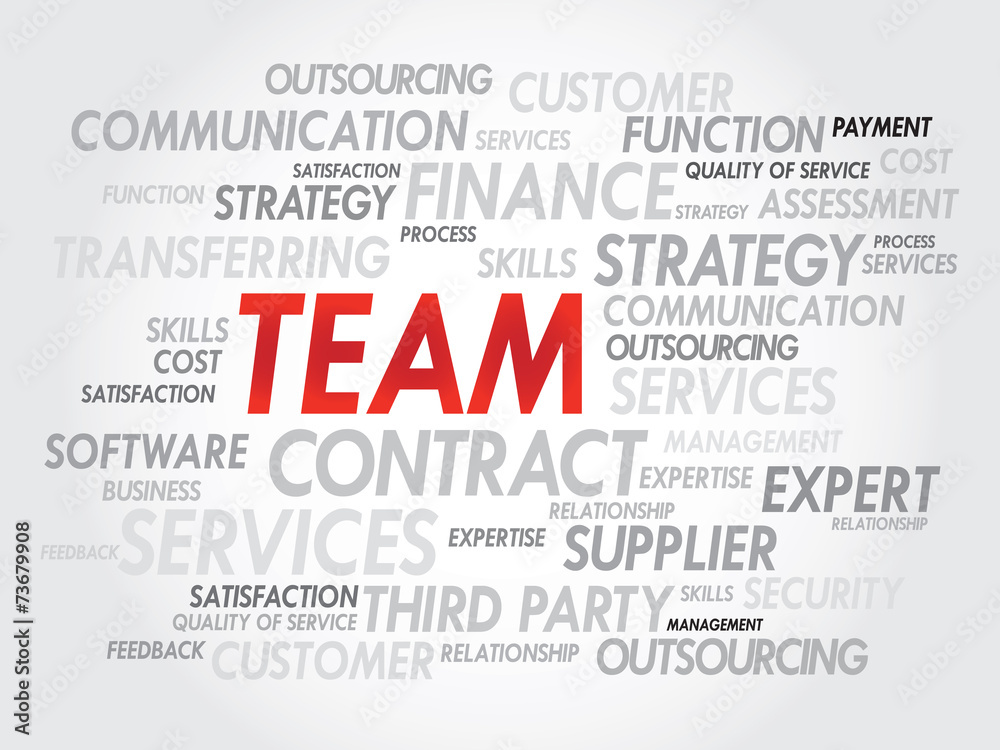 Word cloud of TEAM related items, presentation background Stock Vector ...