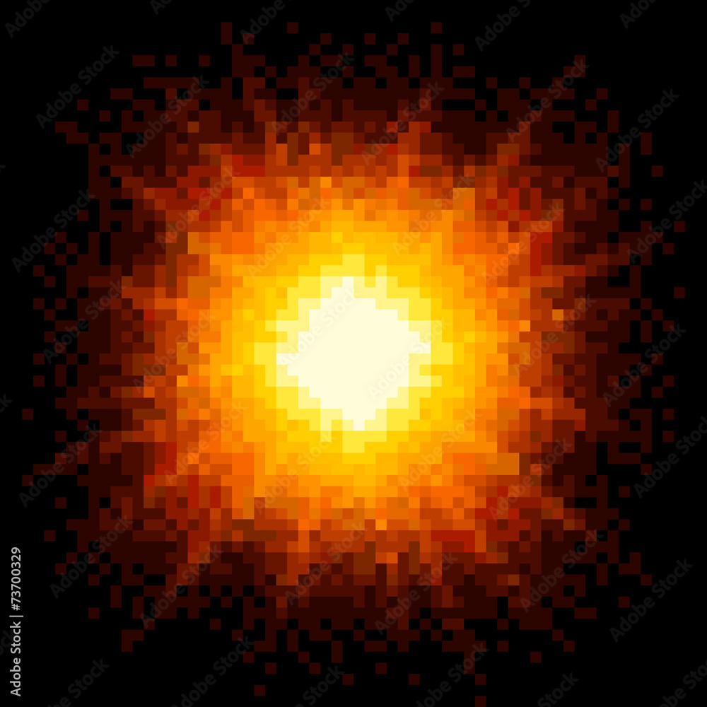 8-bit Pixel Art Firey Explosion. EPS8 Vector Stock Vector | Adobe Stock