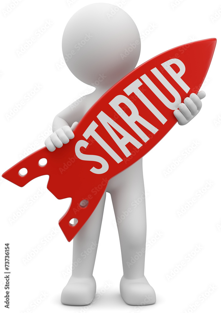 3d Männchen start up Stock-Illustration | Adobe Stock