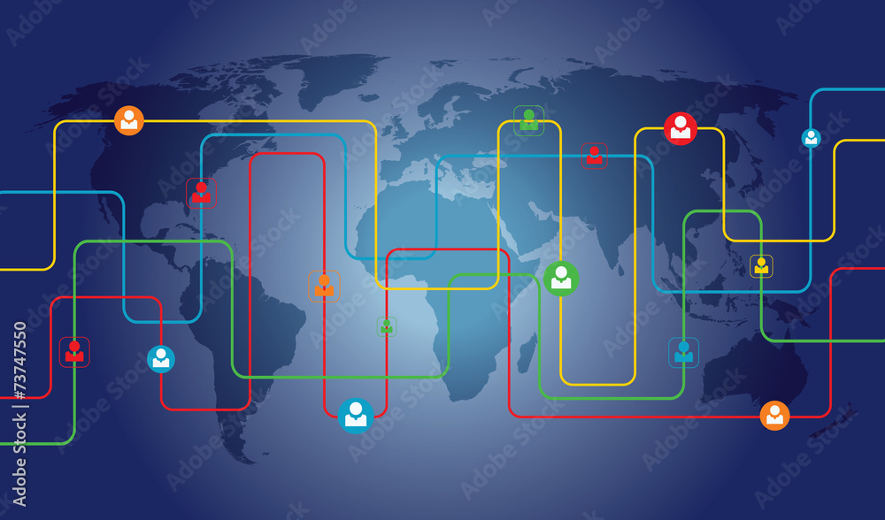 World Map Business Connections Stock Vector | Adobe Stock