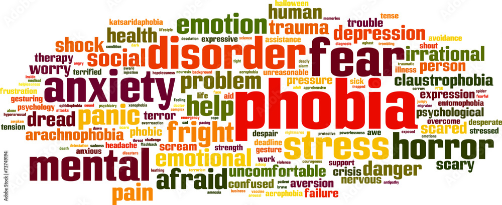 Phobia word cloud concept. Vector illustration Stock Vector | Adobe Stock