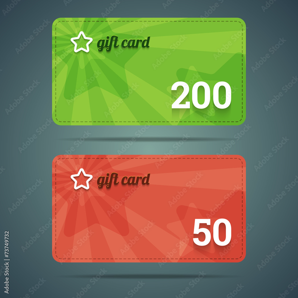 Gift card template with star and number. Vector illustration in Stock ...