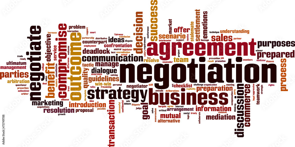 Negotiation word cloud concept. Vector illustration Stock Vector ...