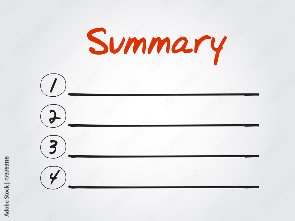 Blank Summary list, vector concept background Stock Vector | Adobe Stock