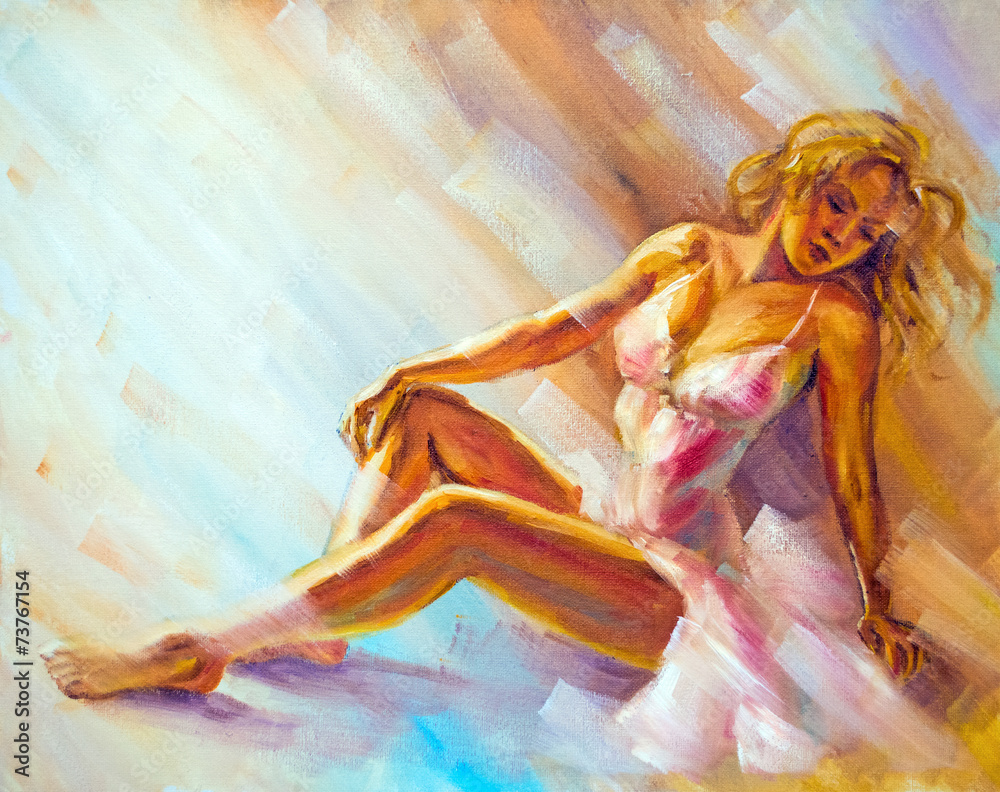 Ilustracja Stock: Beautiful sitting ballerina | Adobe Stock Ilustracja Stock: Beautiful sitting ballerina | Adobe Stock
