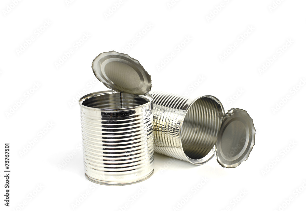 Open empty cans Stock Photo | Adobe Stock