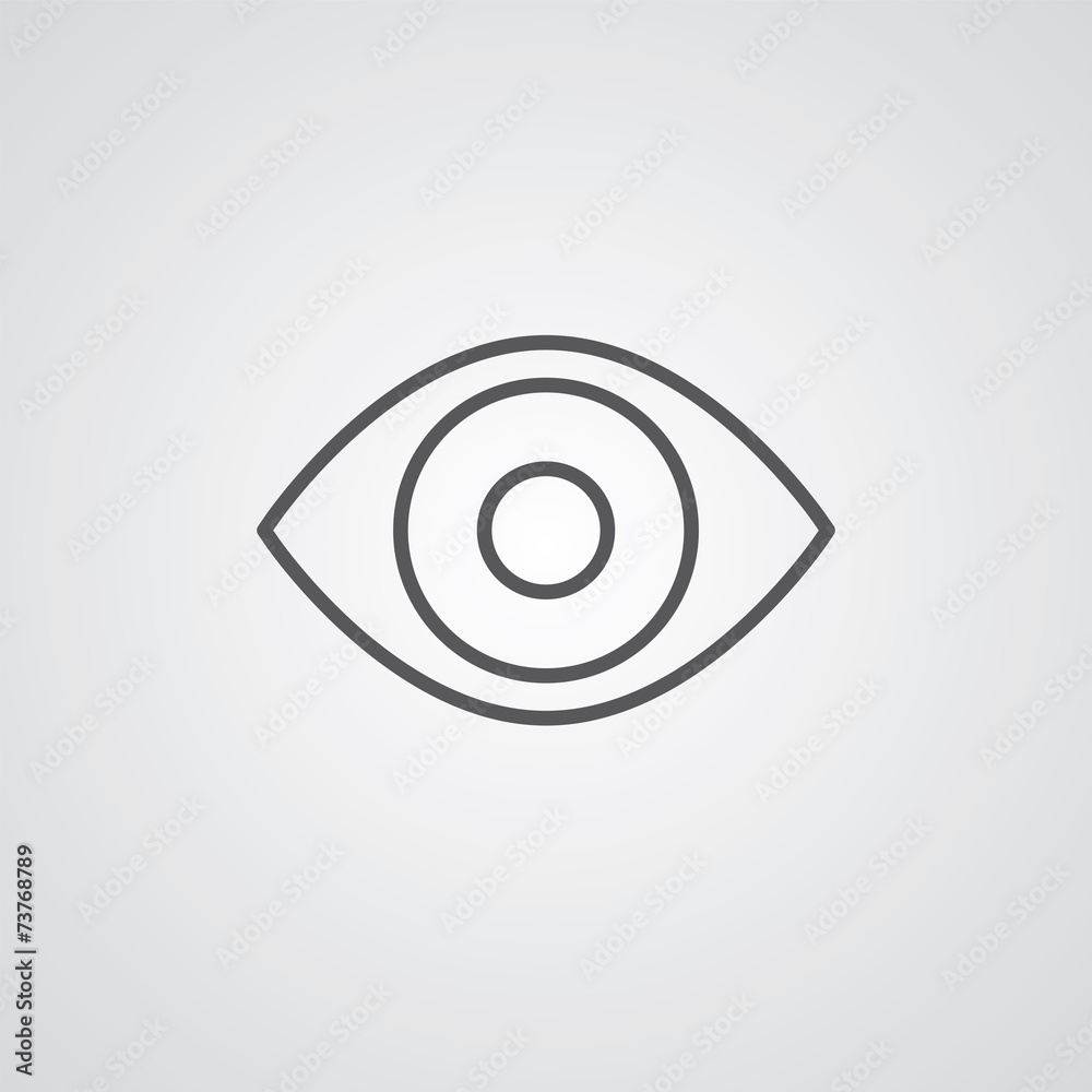 eye outline symbol, dark on white background, logo template. Stock ...