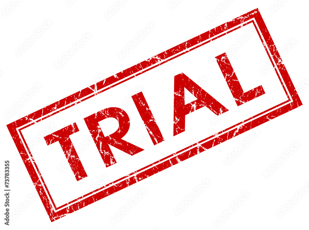 trial red square stamp isolated on white background Stock Illustration ...