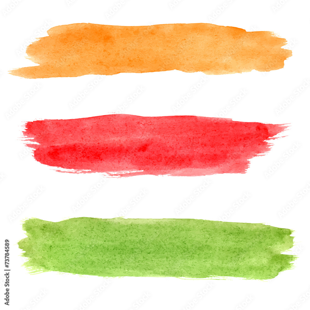 Colorful vector watercolor brush strokes Stock Vector | Adobe Stock