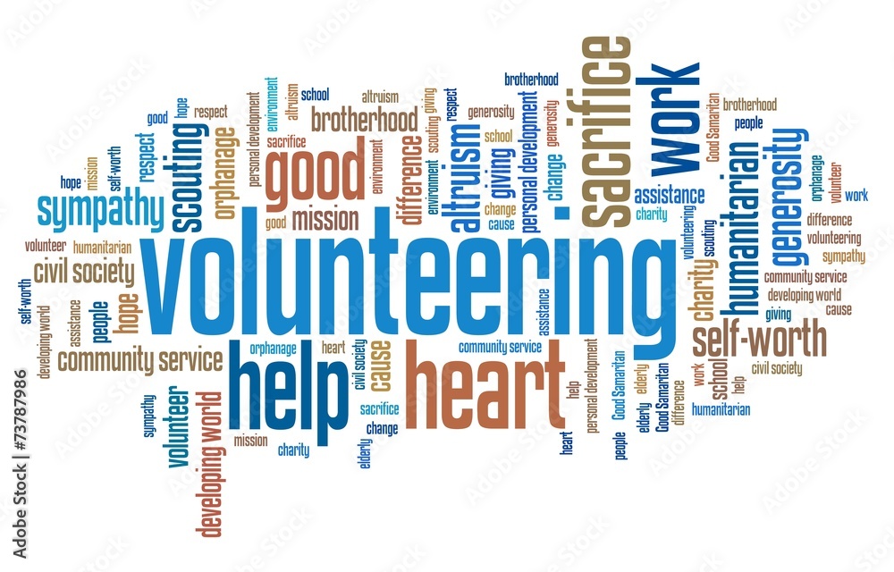 Volunteering. Word cloud concepts. Stock Illustration | Adobe Stock