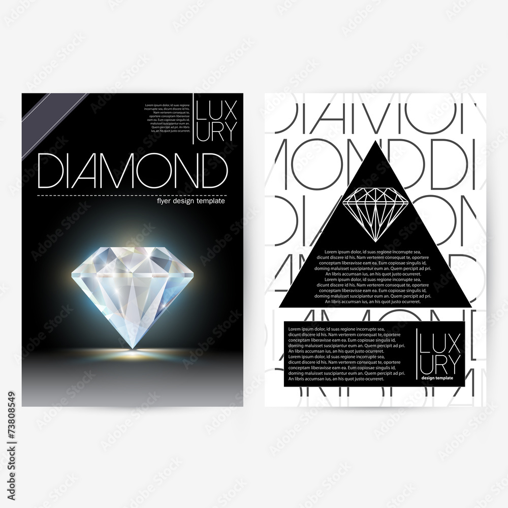 Vector brochure template design, luxury diamond theme Stock Vector ...