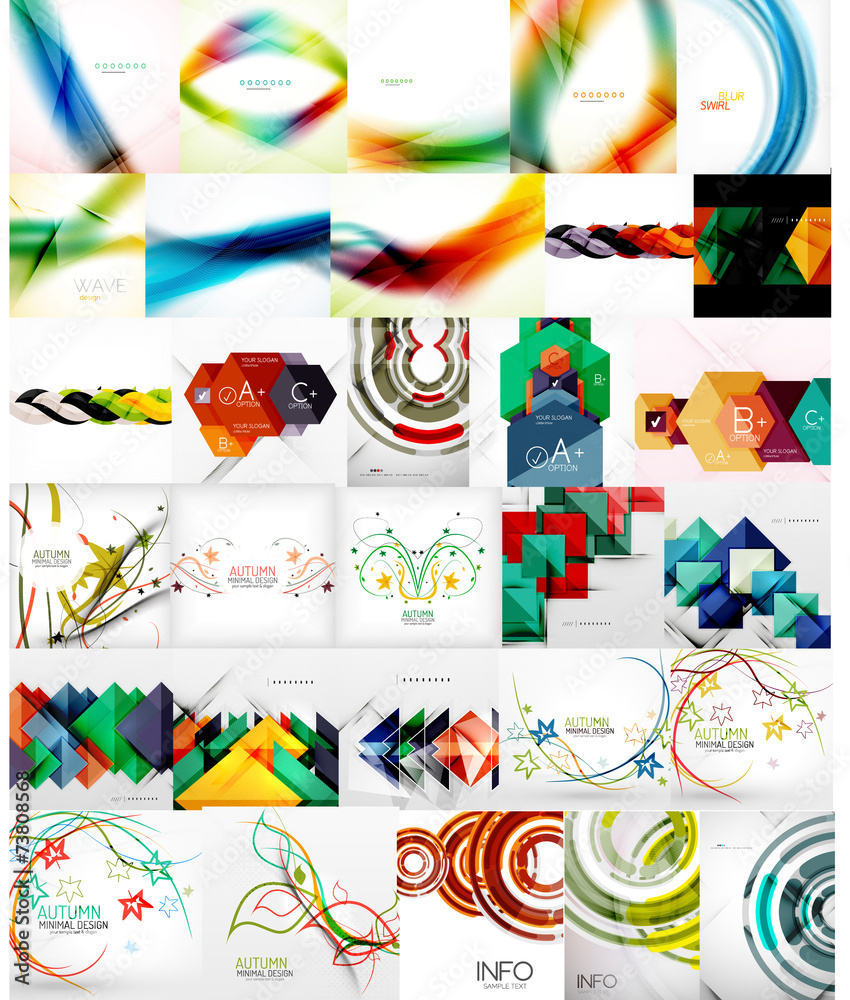 Set of Abstract Backgrounds Stock Vector | Adobe Stock