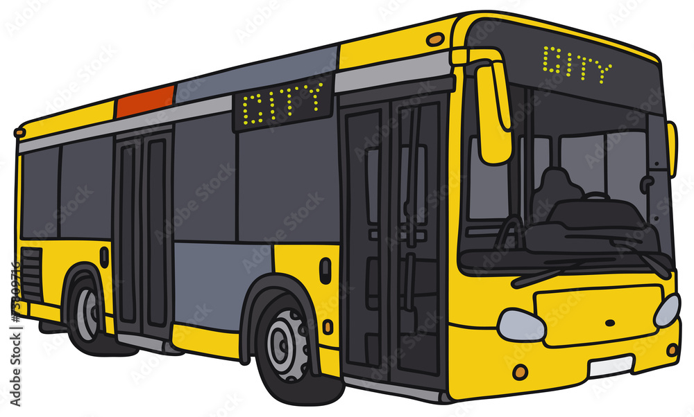 Hand drawing of a city bus - not a real model Stock Vector | Adobe Stock