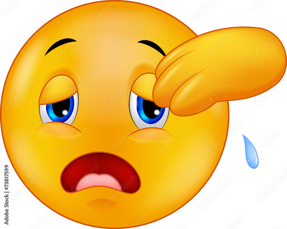 Exhausted emoticon smiley Stock Vector | Adobe Stock