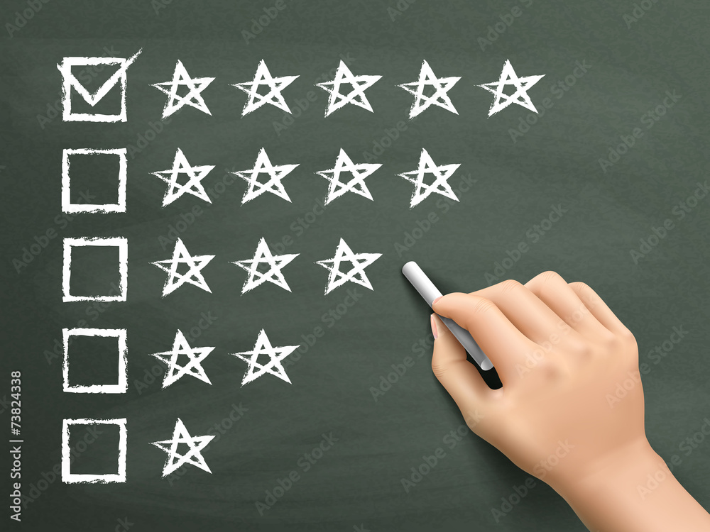 hand putting check mark with chalk Stock Vector | Adobe Stock