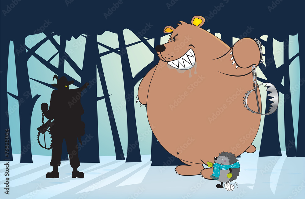 Anti-hunting,animal friendly illustration,horizontal orientation Stock ...