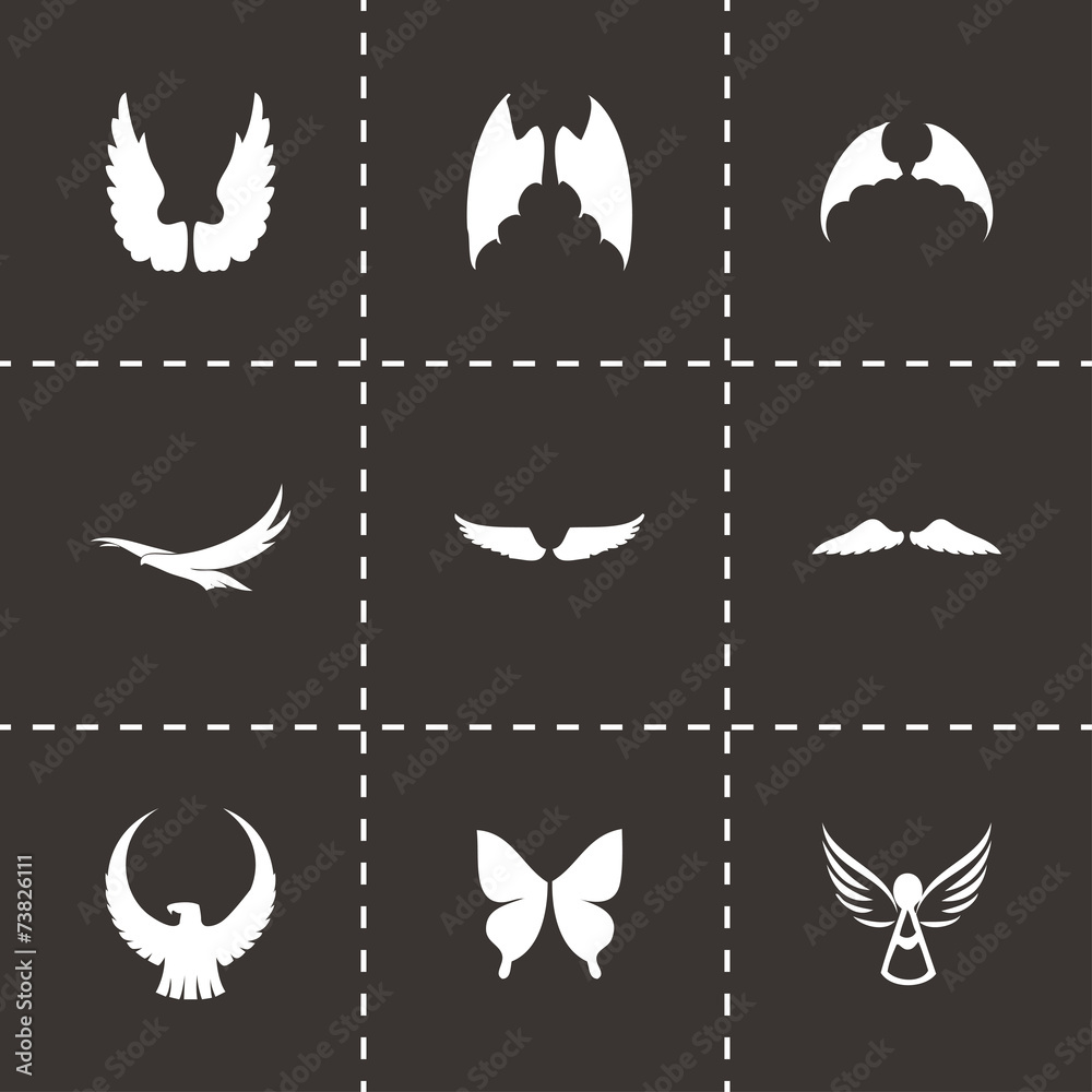 Vector wing icon set Stock Vector | Adobe Stock