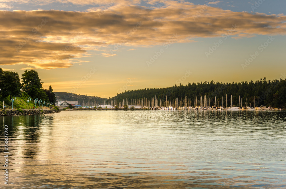 Nanaimo Harbour at Sunset Stock Photo | Adobe Stock