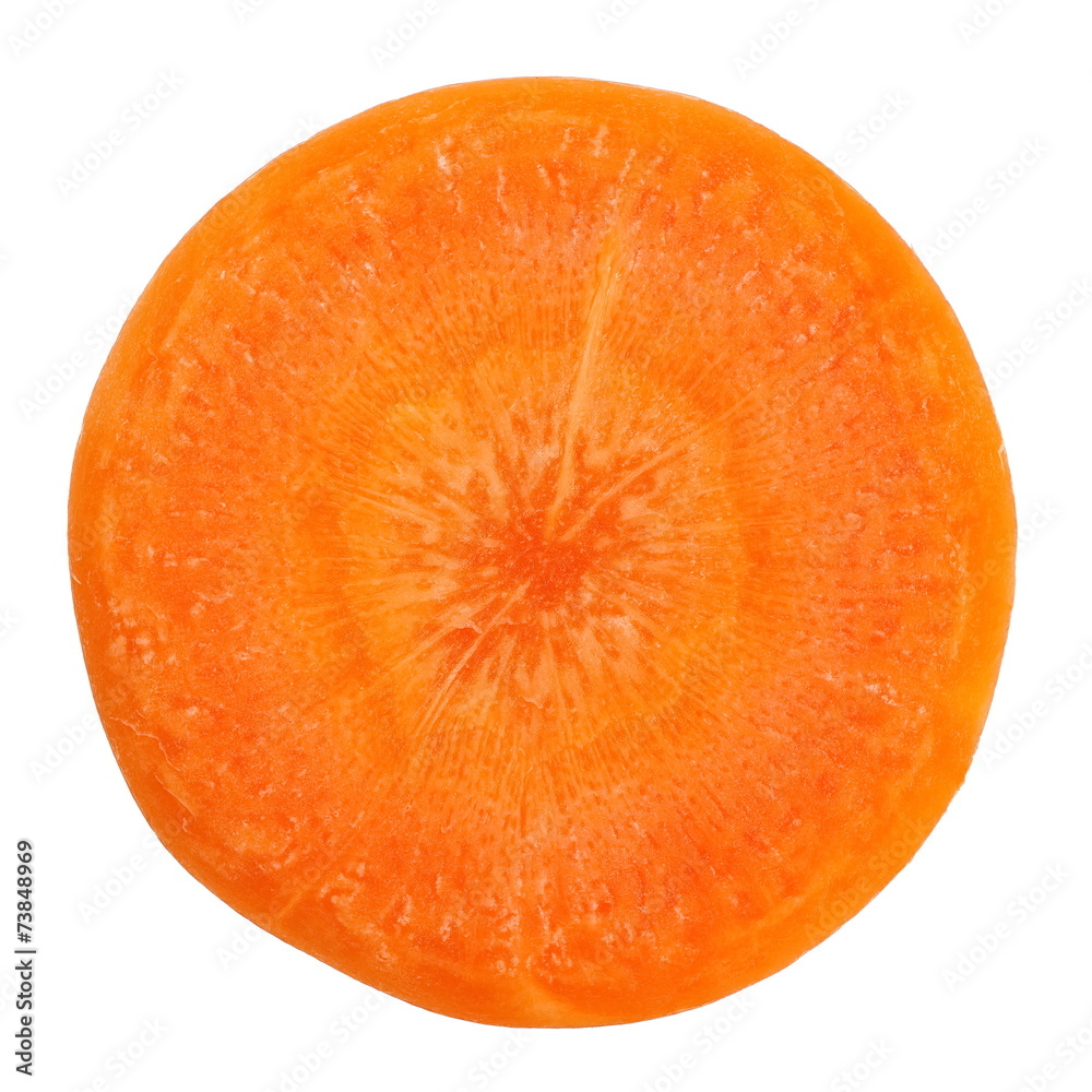 Fresh carrot slice on a white background Stock Photo | Adobe Stock